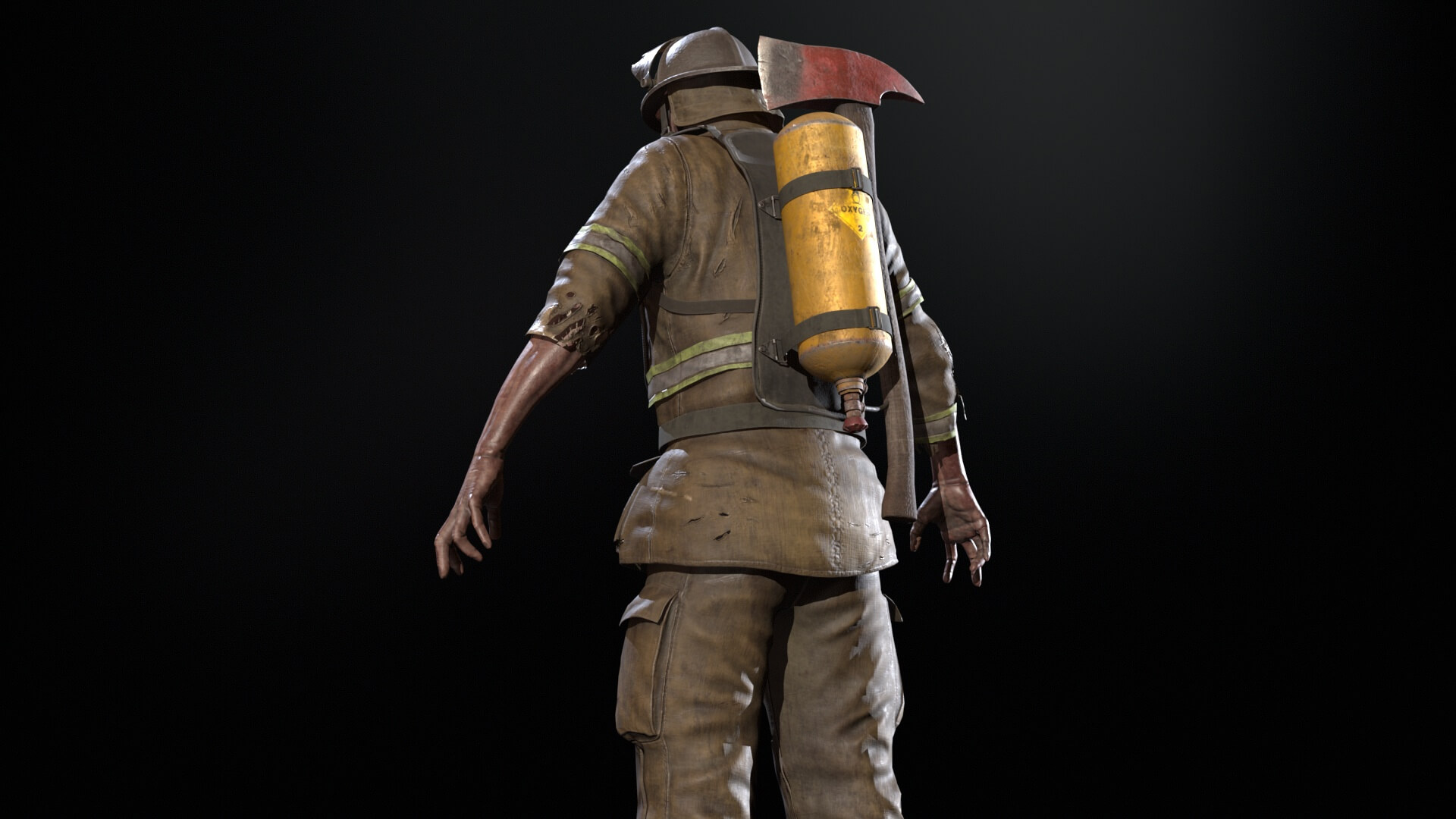 Zombie Firefighter - 3D Model by andryuha1981