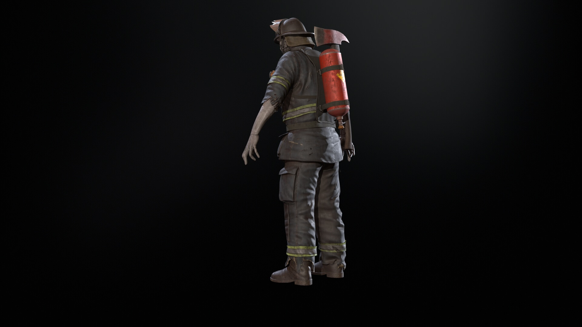 Zombie Firefighter - 3D Model by andryuha1981