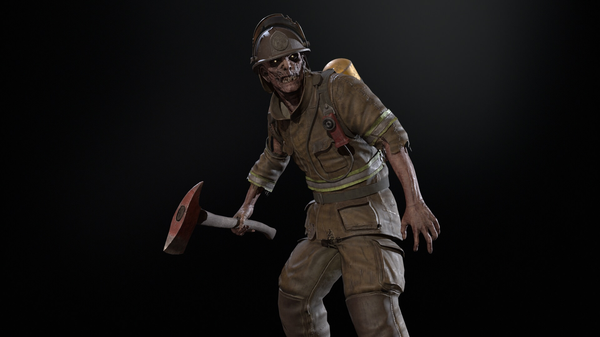 Zombie Firefighter - 3D Model by andryuha1981