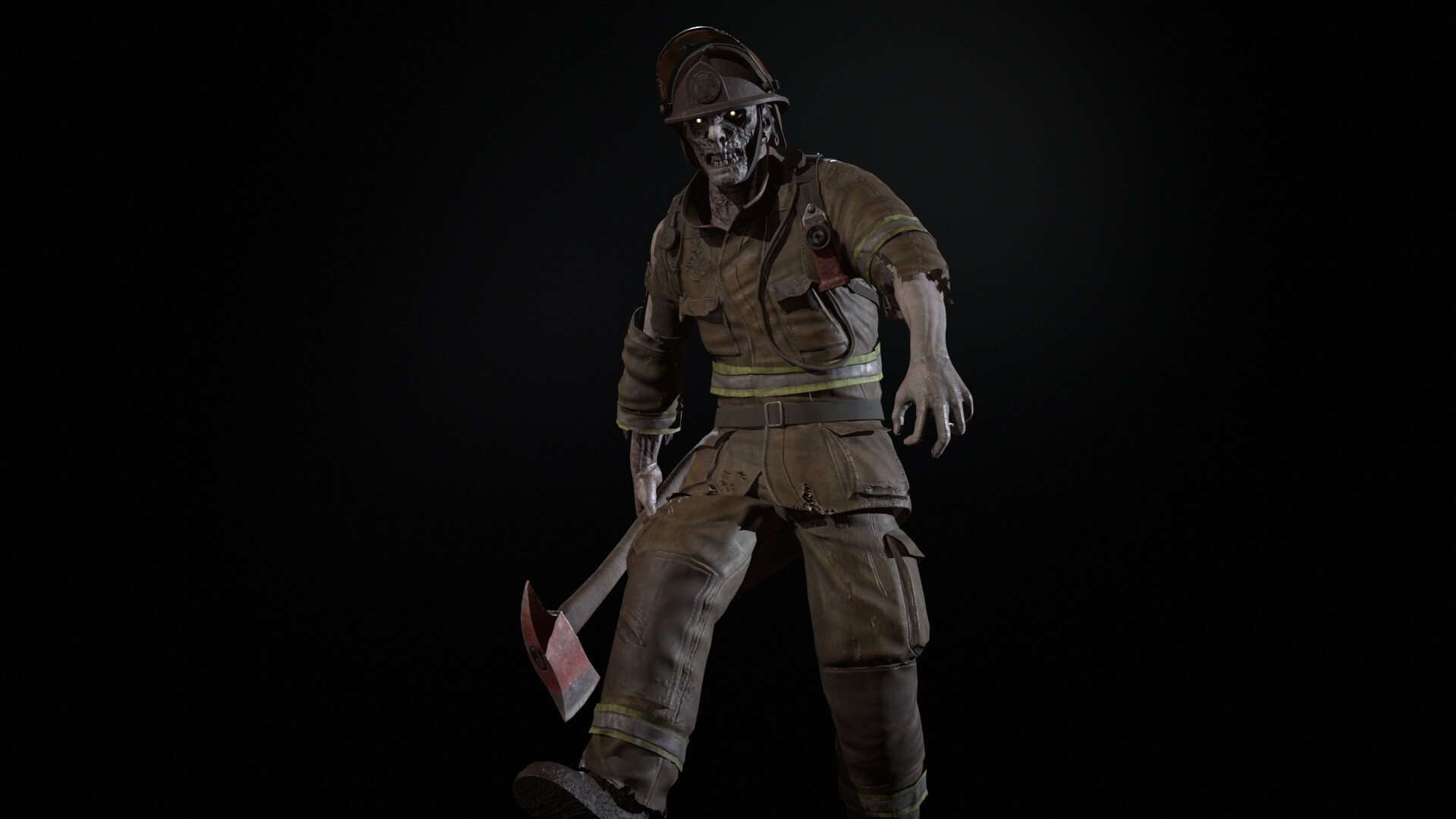 Zombie Firefighter - 3D Model by andryuha1981