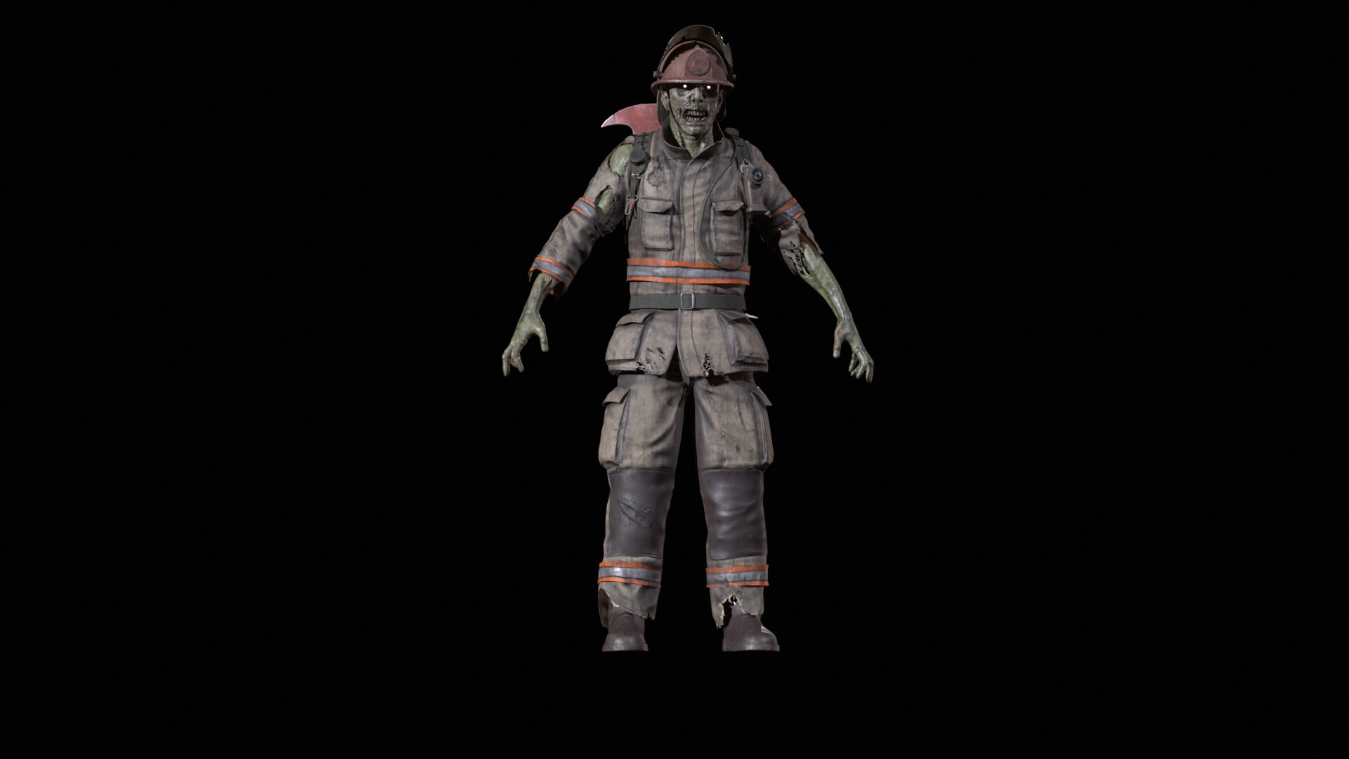 Zombie Firefighter - 3D Model by andryuha1981