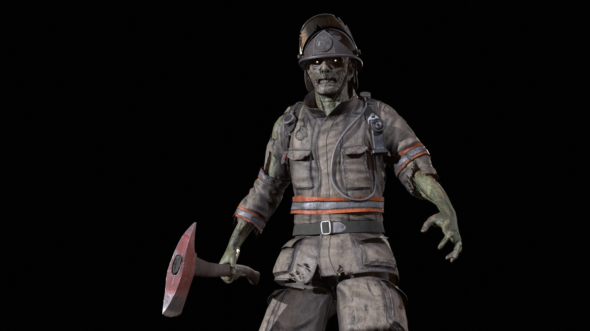 Zombie Firefighter - 3D Model by andryuha1981