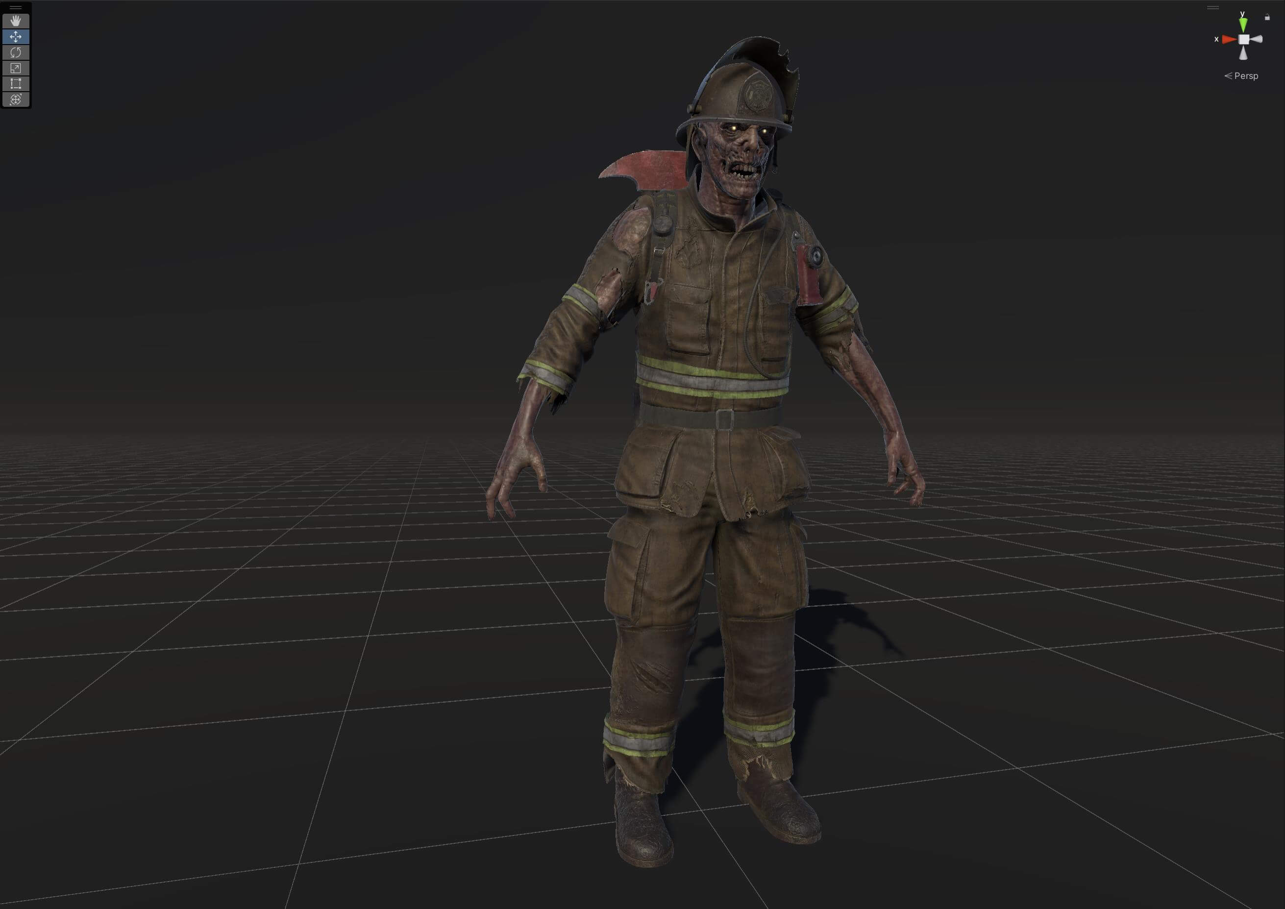 Zombie Firefighter - 3D Model by andryuha1981