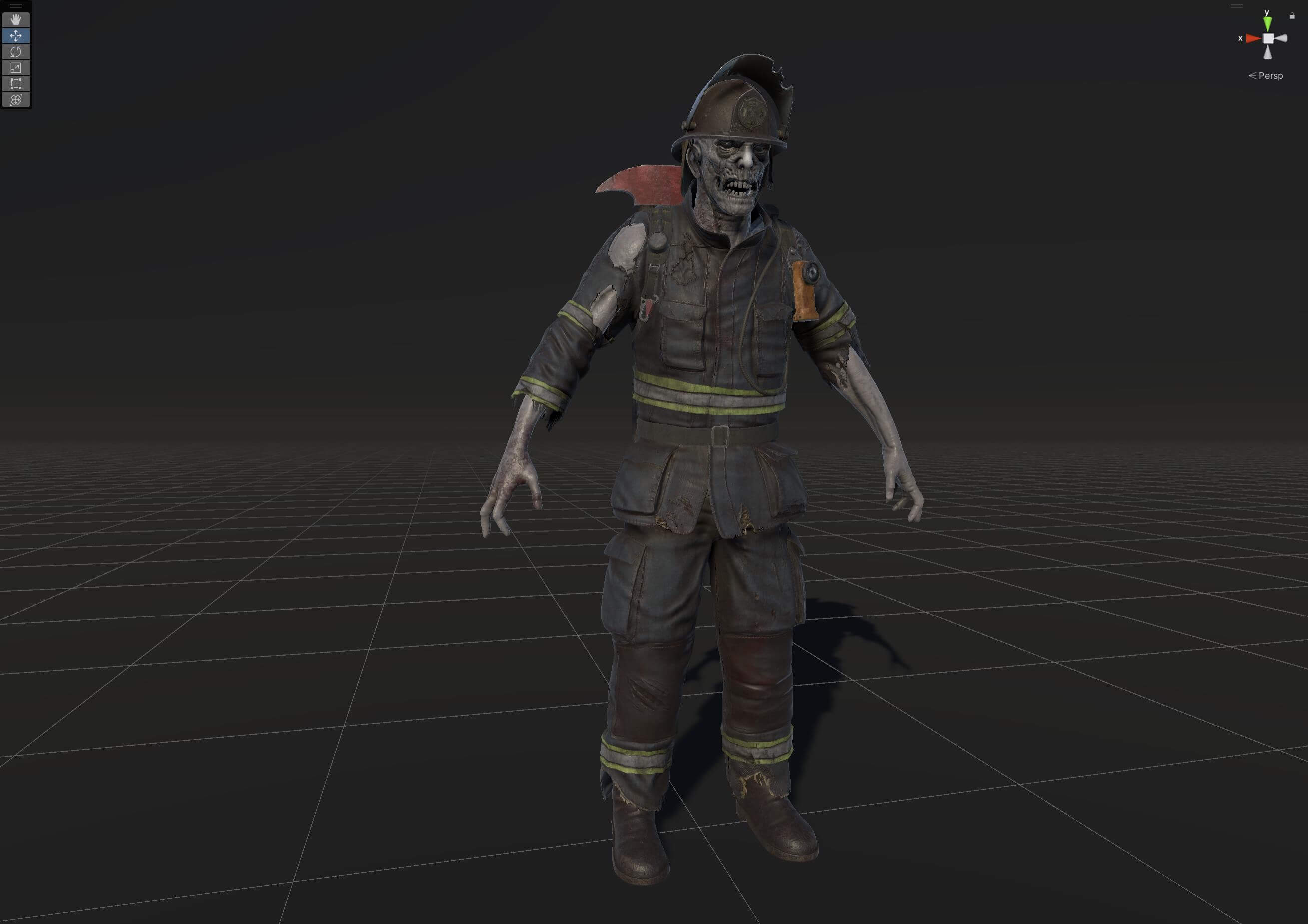 Zombie Firefighter - 3D Model by andryuha1981