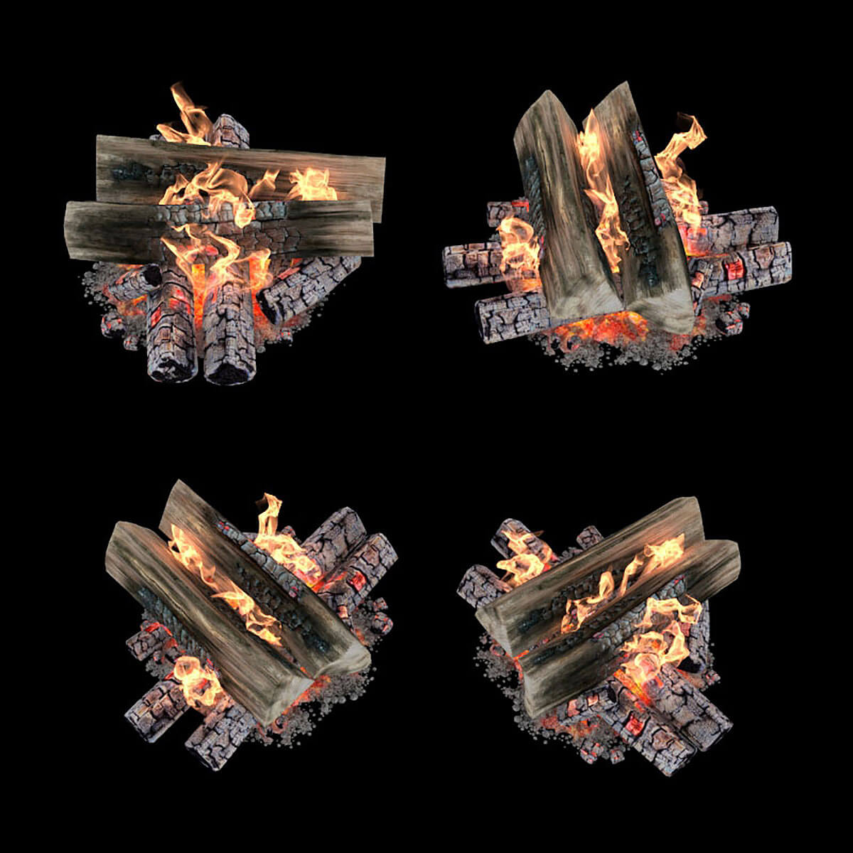 Animated Bonfire - 3D Model by AnDu