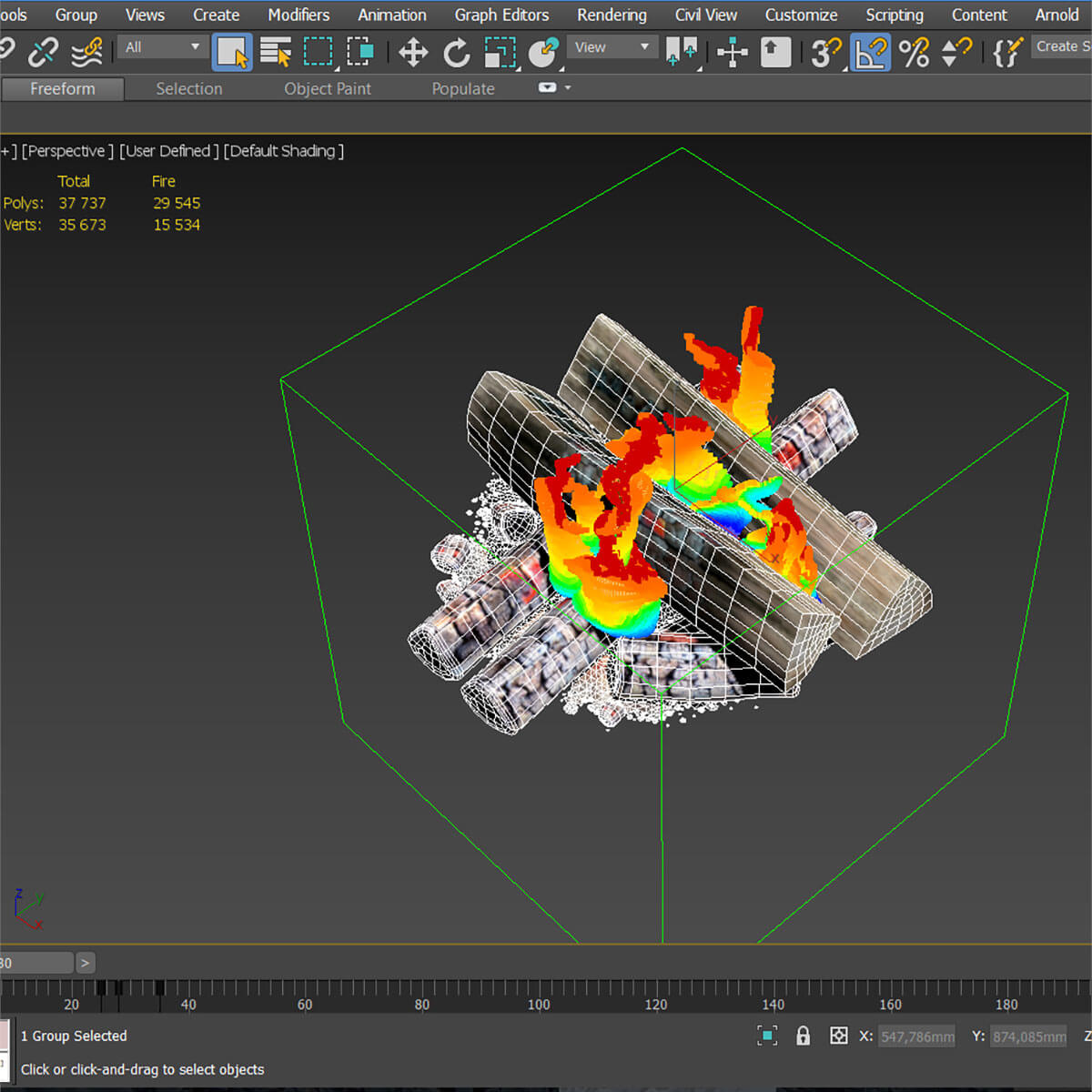 Animated Bonfire - 3D Model by AnDu