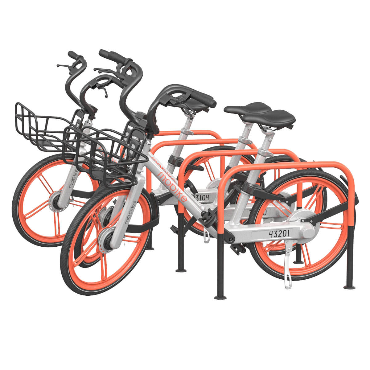 Bicycles in a Parking Area - 3D Model by AnDu