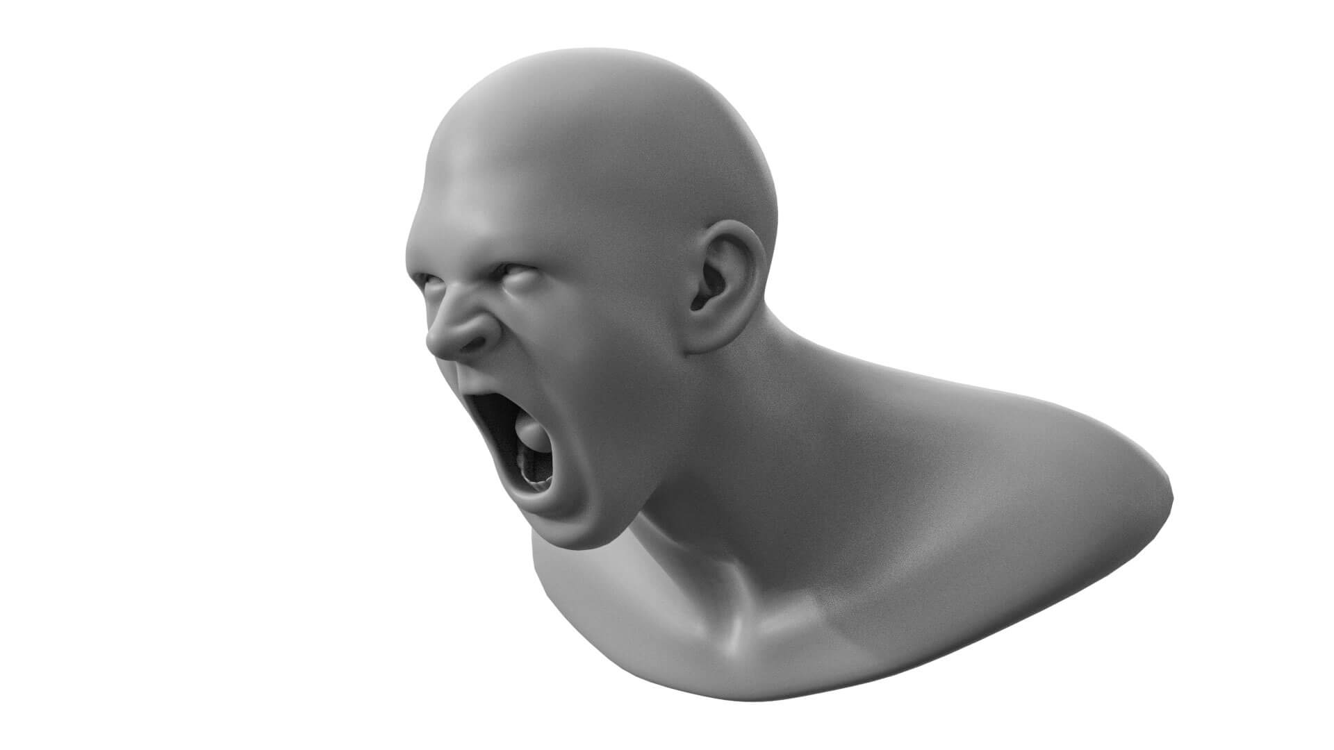 Evil Screaming Man Bust Base Mesh - Free 3D Model by AnDu