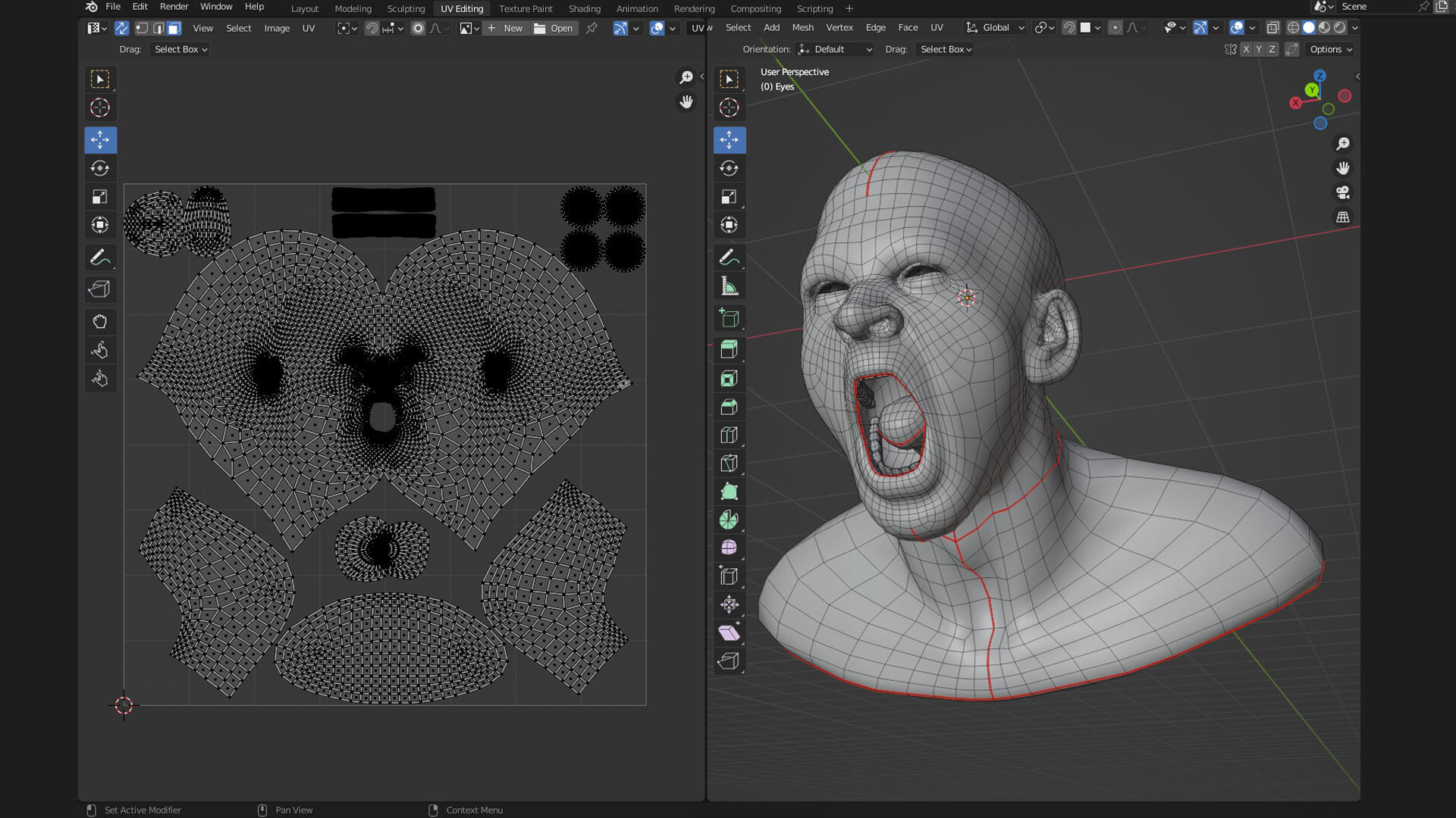 Evil Screaming Man Bust Base Mesh - Free 3D Model by AnDu