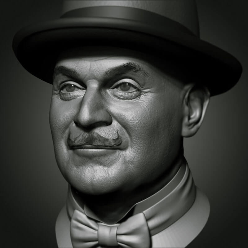 David Suchet (Poirot) likeness 3D Render, Digital Art by AnDu