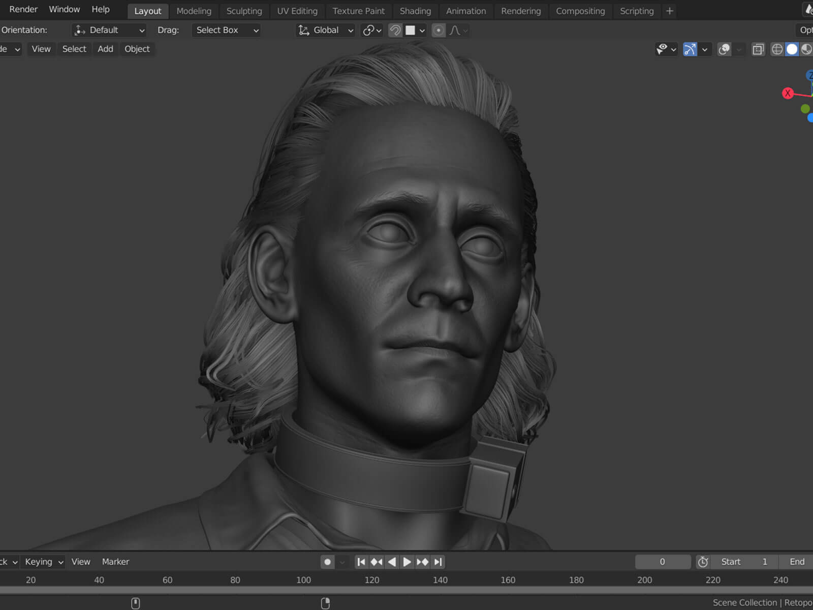 Loki likeness sculpt 3D Render, Digital Art by AnDu