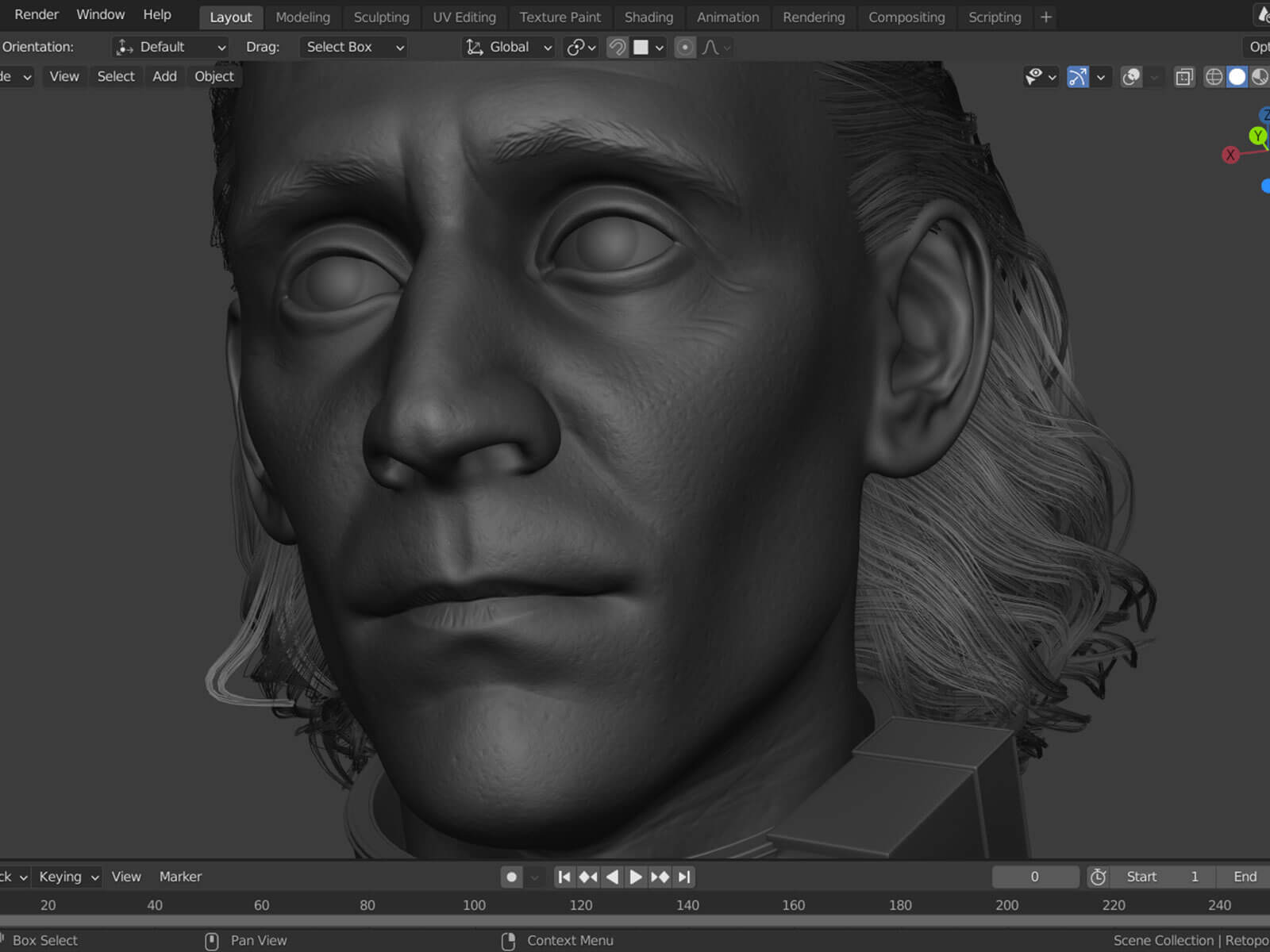 Loki likeness sculpt 3D Render, Digital Art by AnDu