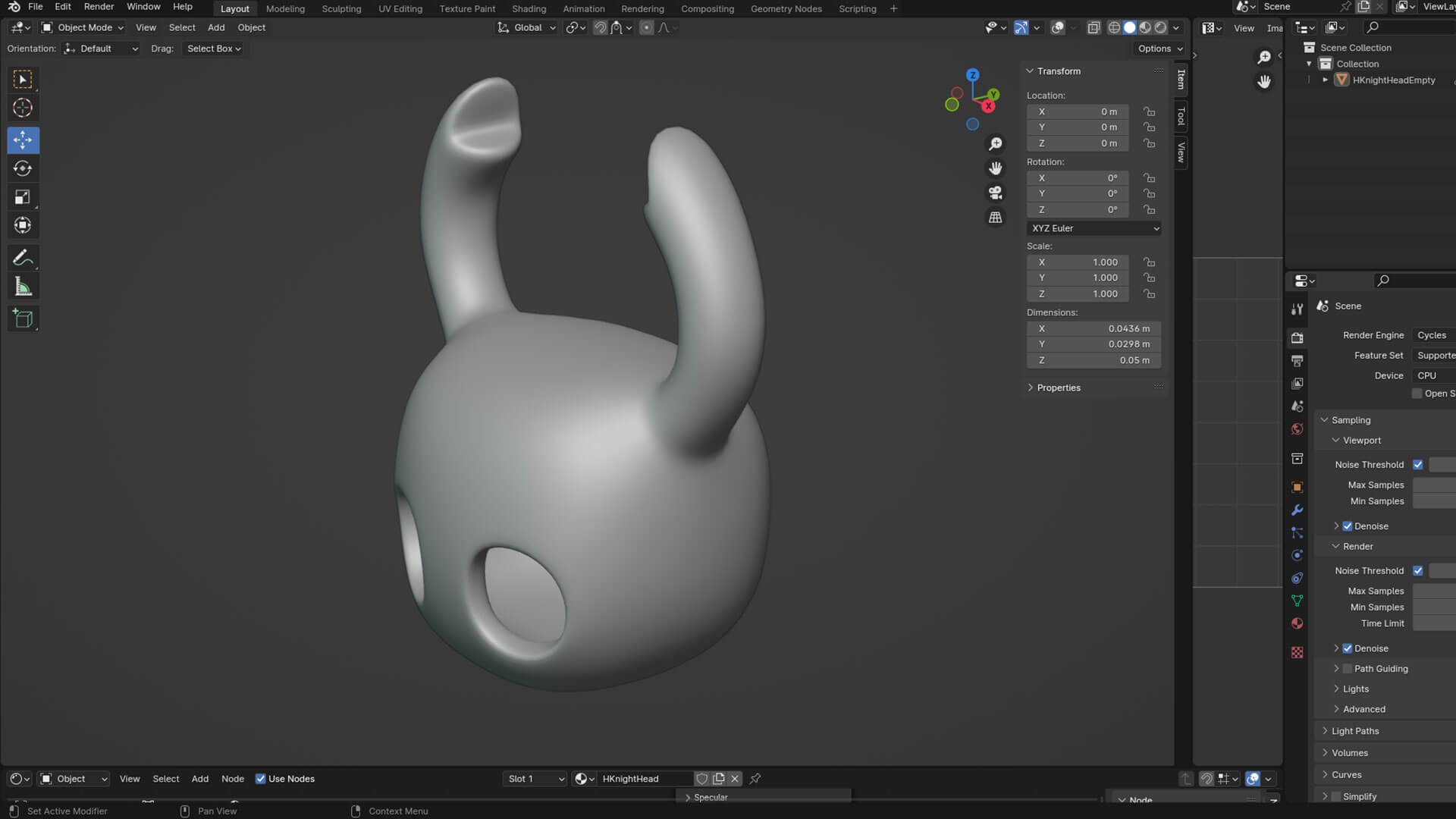 Hollow Knight Head 3D Print Model by AnDu