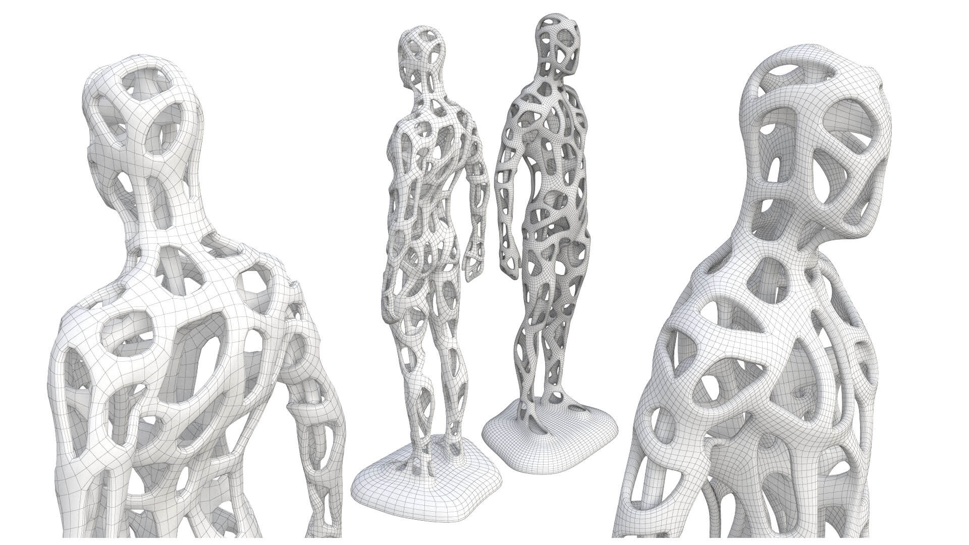 Lattice Structured Man Figurine - Free 3D Model by AnDu