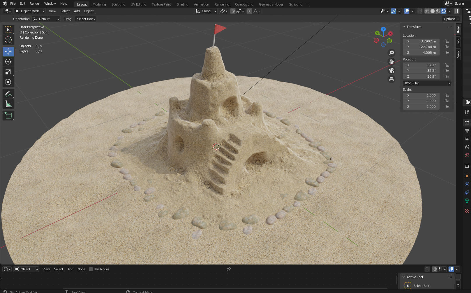 Sand Castle Model by AnDu