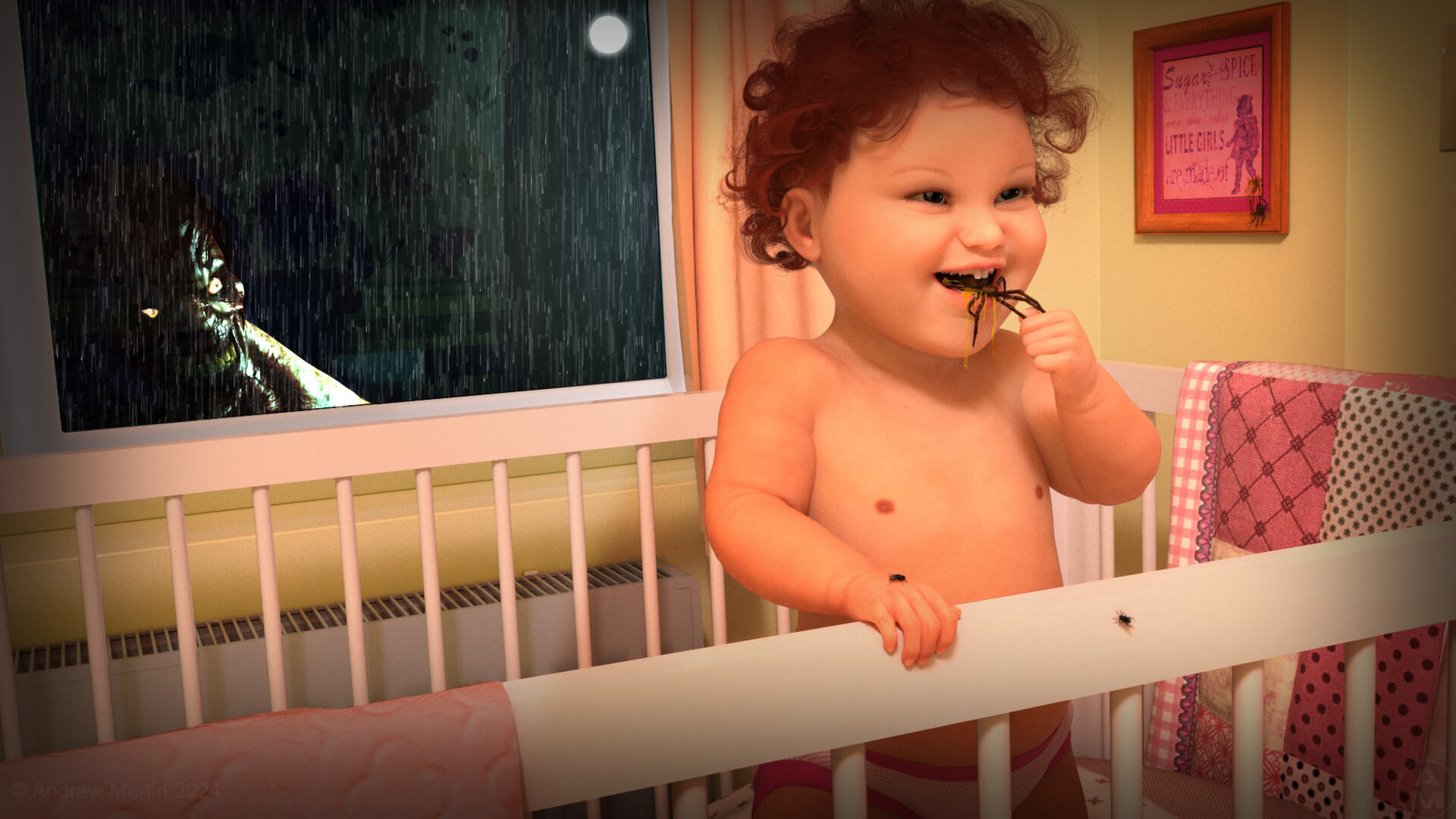 Daddys Little Girl 3D Render, Digital Art by AndyM