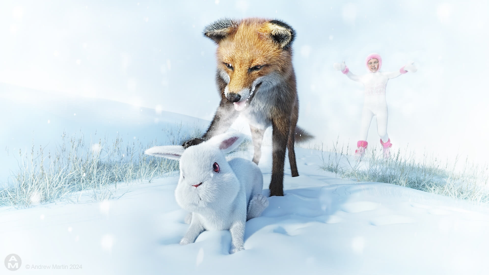 Snowy. 3D Render, Digital Art by AndyM