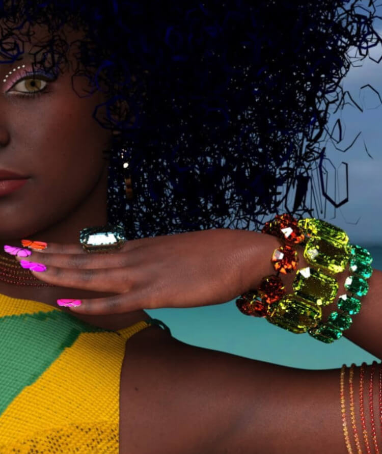 Close Up Of Zuri 3D Render by ANena Studios illustration