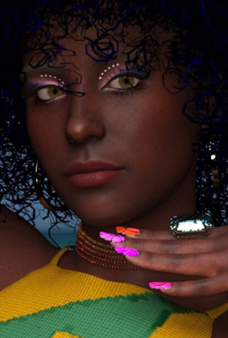 Close Up Of Zuri 3D Render by ANena Studios illustration