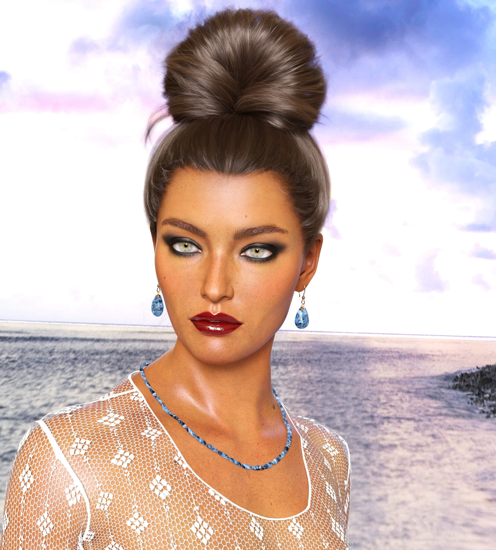 Hazel Eyes 3D Render, Digital Art by ANena Studios illustration