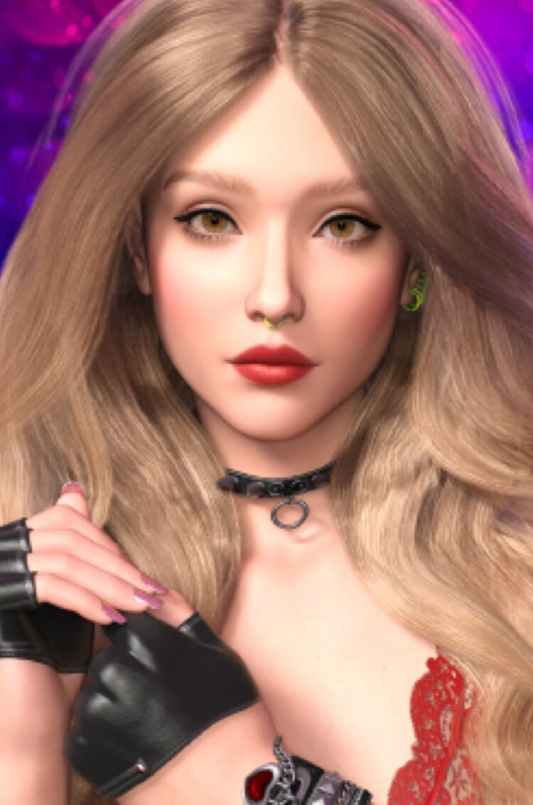 Her Tender Gaze 3D Render by ANena Studios illustration