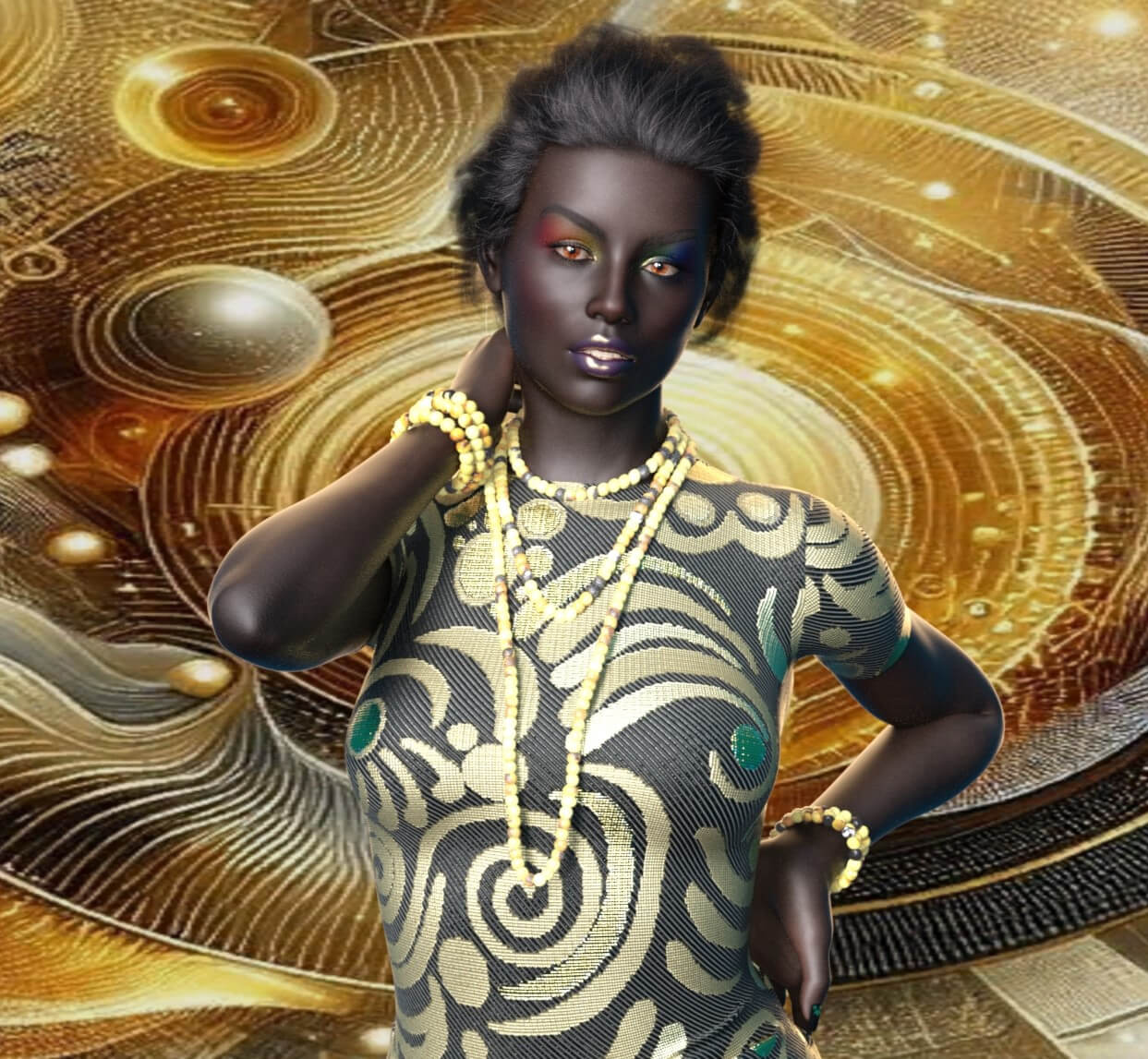 Kat Up Close 3D Render by ANena Studios illustration