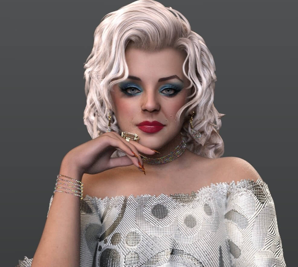 Lady M 3D Render, Digital Art by ANena Studios illustration