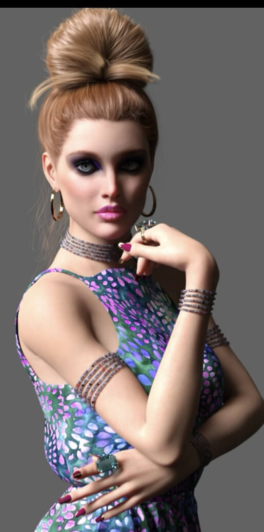 Oh those blue eyes. 3D Render by ANena Studios illustration