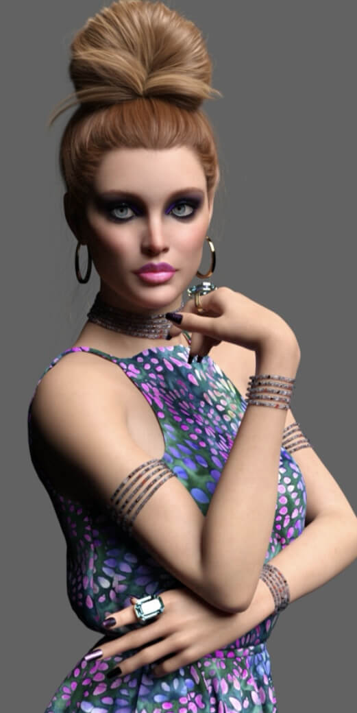 Oh those blue eyes. 3D Render by ANena Studios illustration