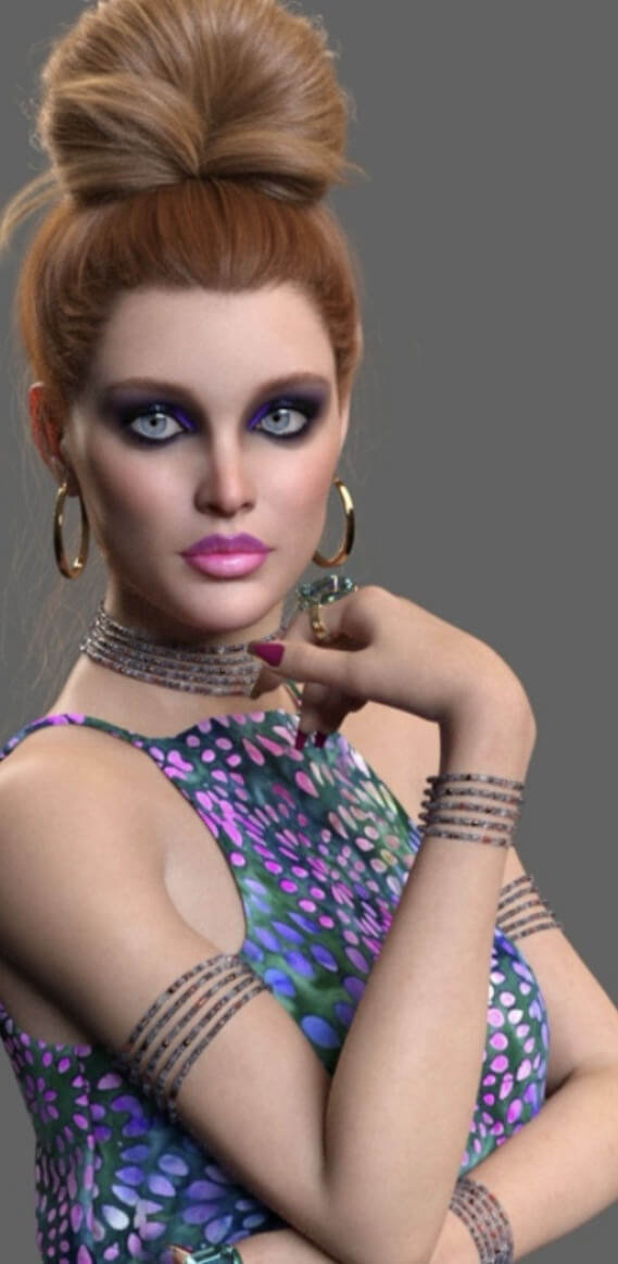 Oh those blue eyes. 3D Render by ANena Studios illustration