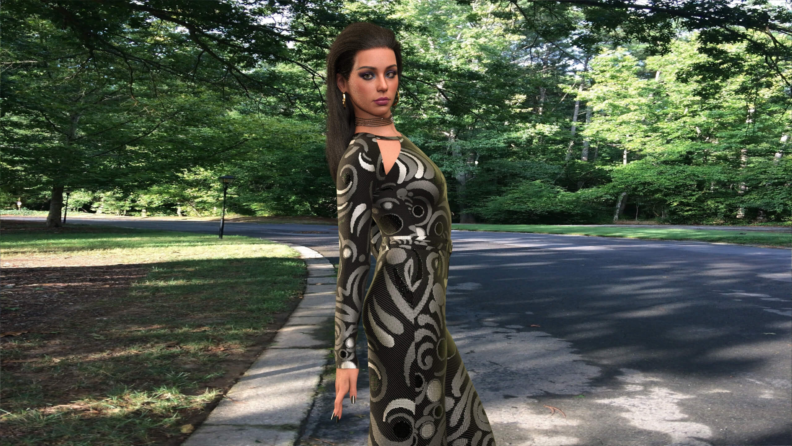 Side pose 3D Render, Digital Art by ANena Studios illustration
