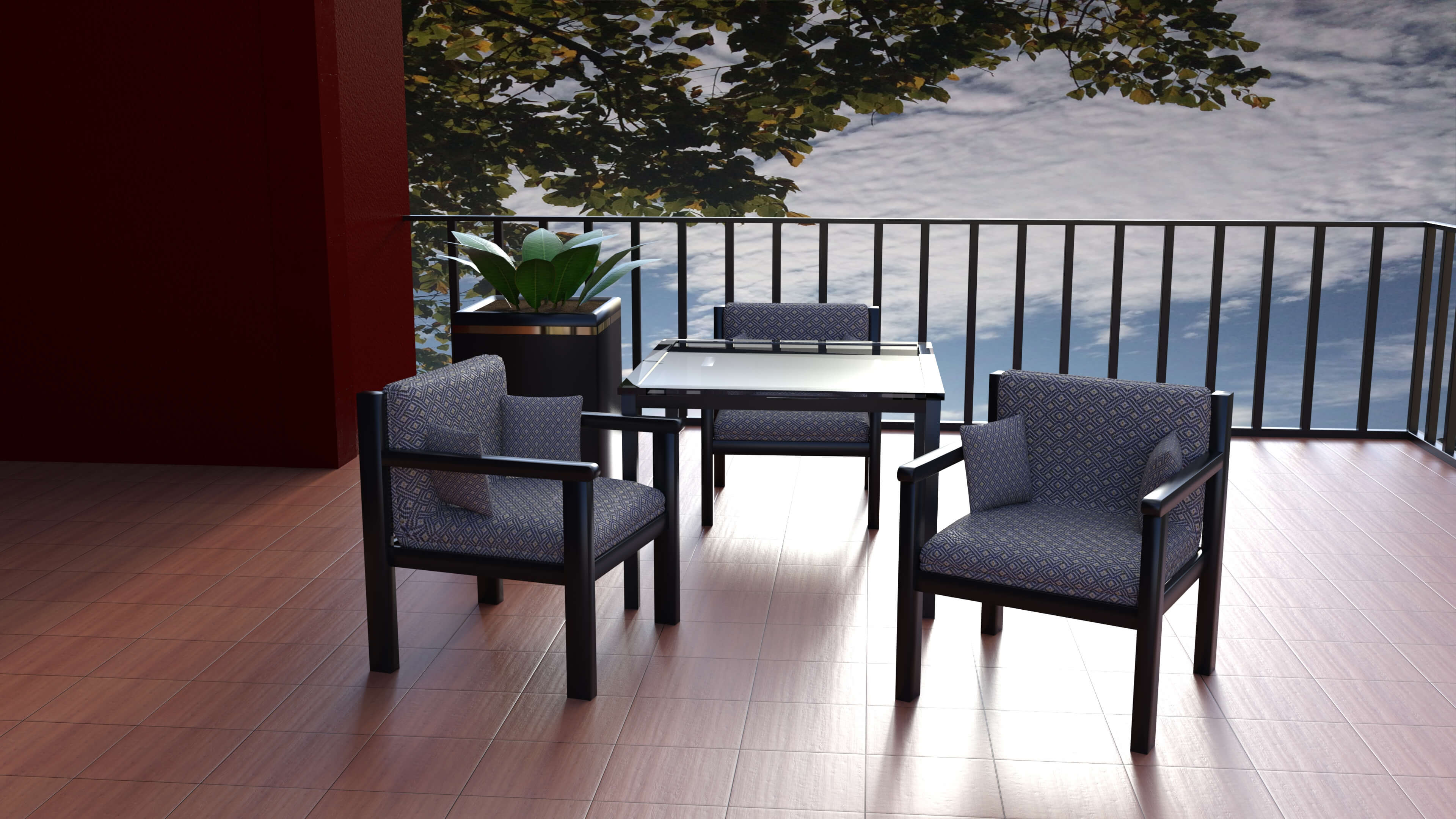 The Balcony 3D Render, Digital Art by ANena Studios illustration