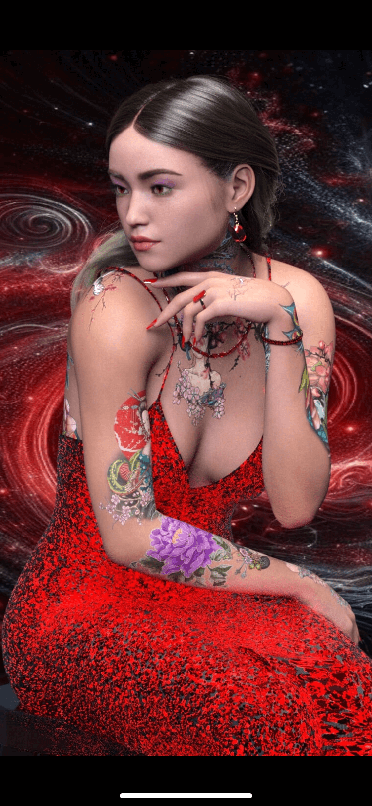 Violet Skye 3D Render, Digital Art by ANena Studios illustration