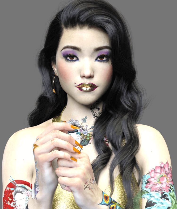 Violet Skye 3D Render, Digital Art by ANena Studios illustration