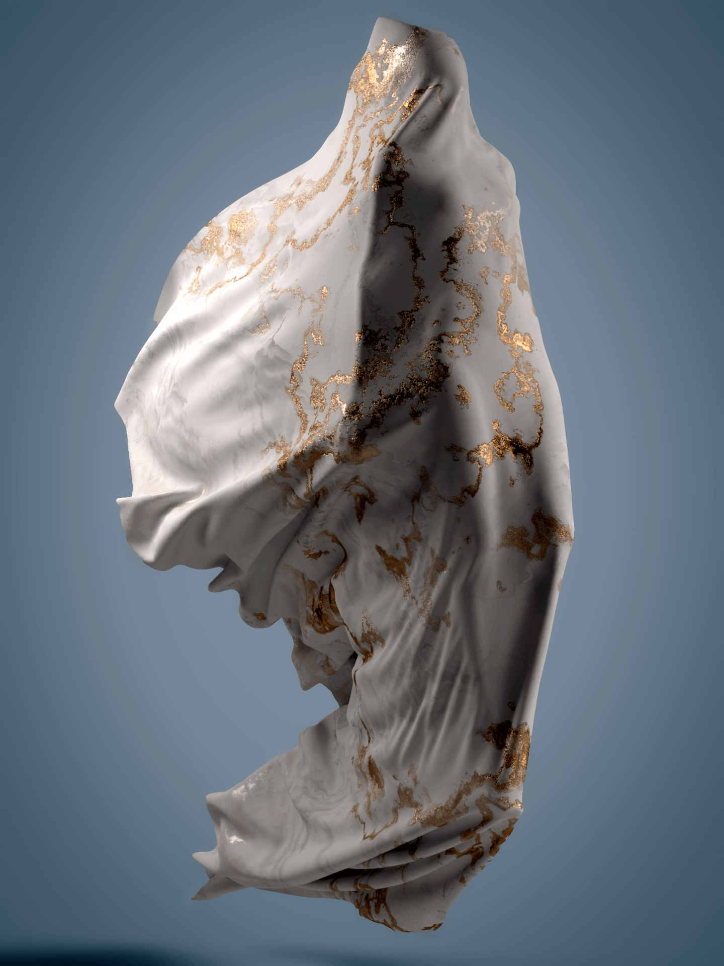 Marble Silhouette 3D Render, Digital Art by anescire