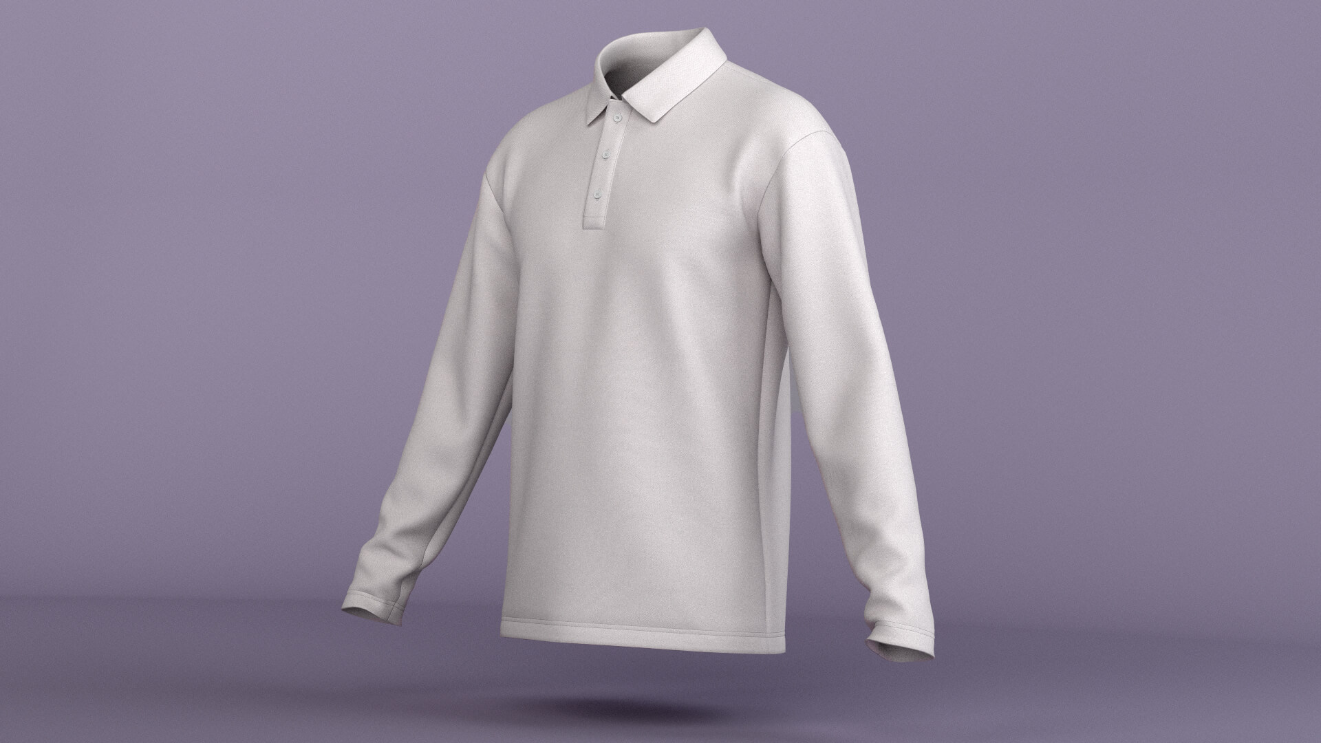 Men's Long Sleeve Polo Shirt - 3D Model by anescire
