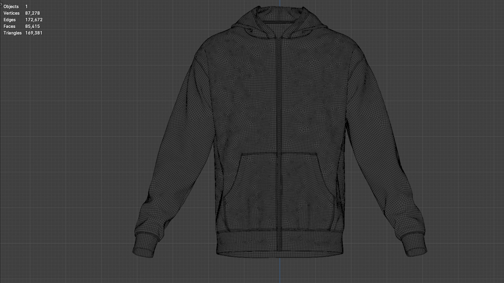 Men's Zip-Up Hoodie 3D Model by anescire
