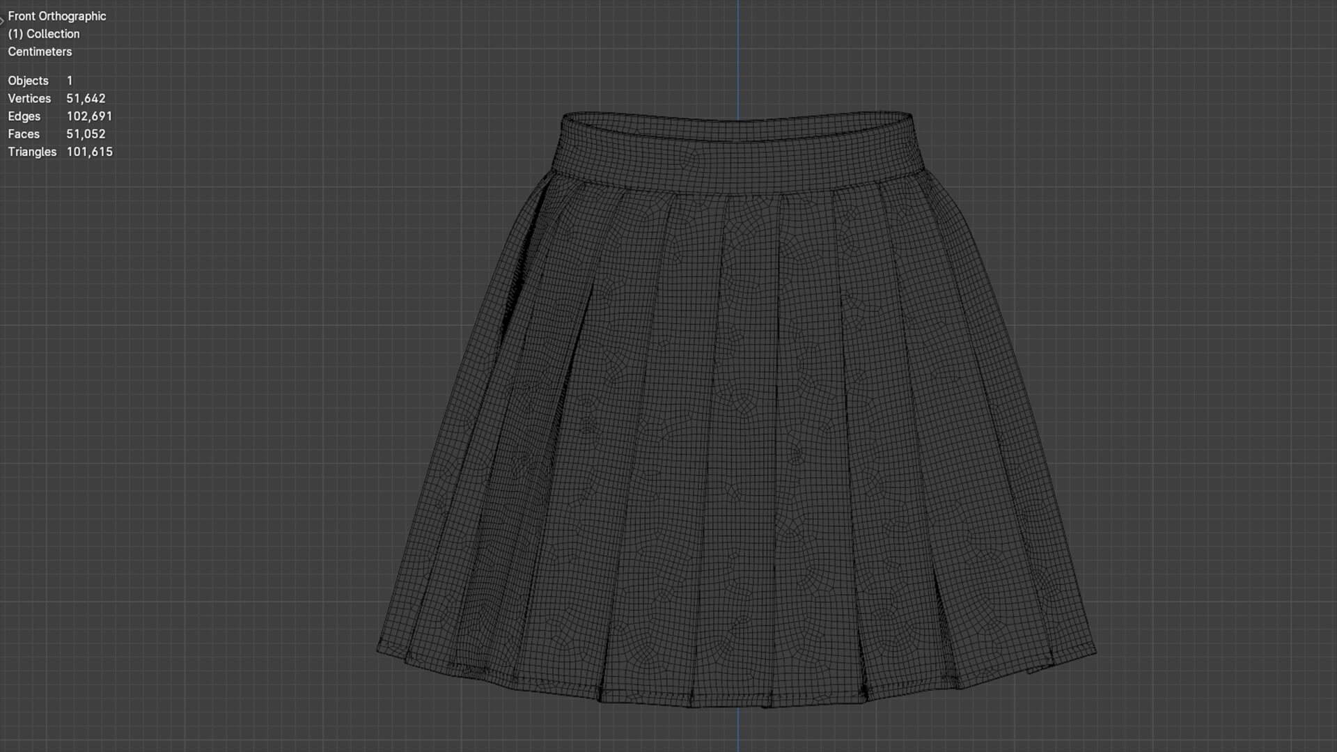 Pleated Skirt - 3D Model by anescire