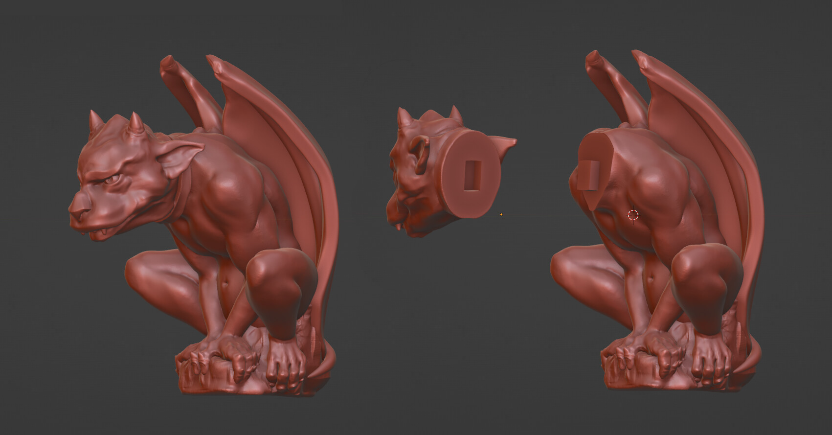 Gargoyle Sculpture - 3D Print Model by Anfelr