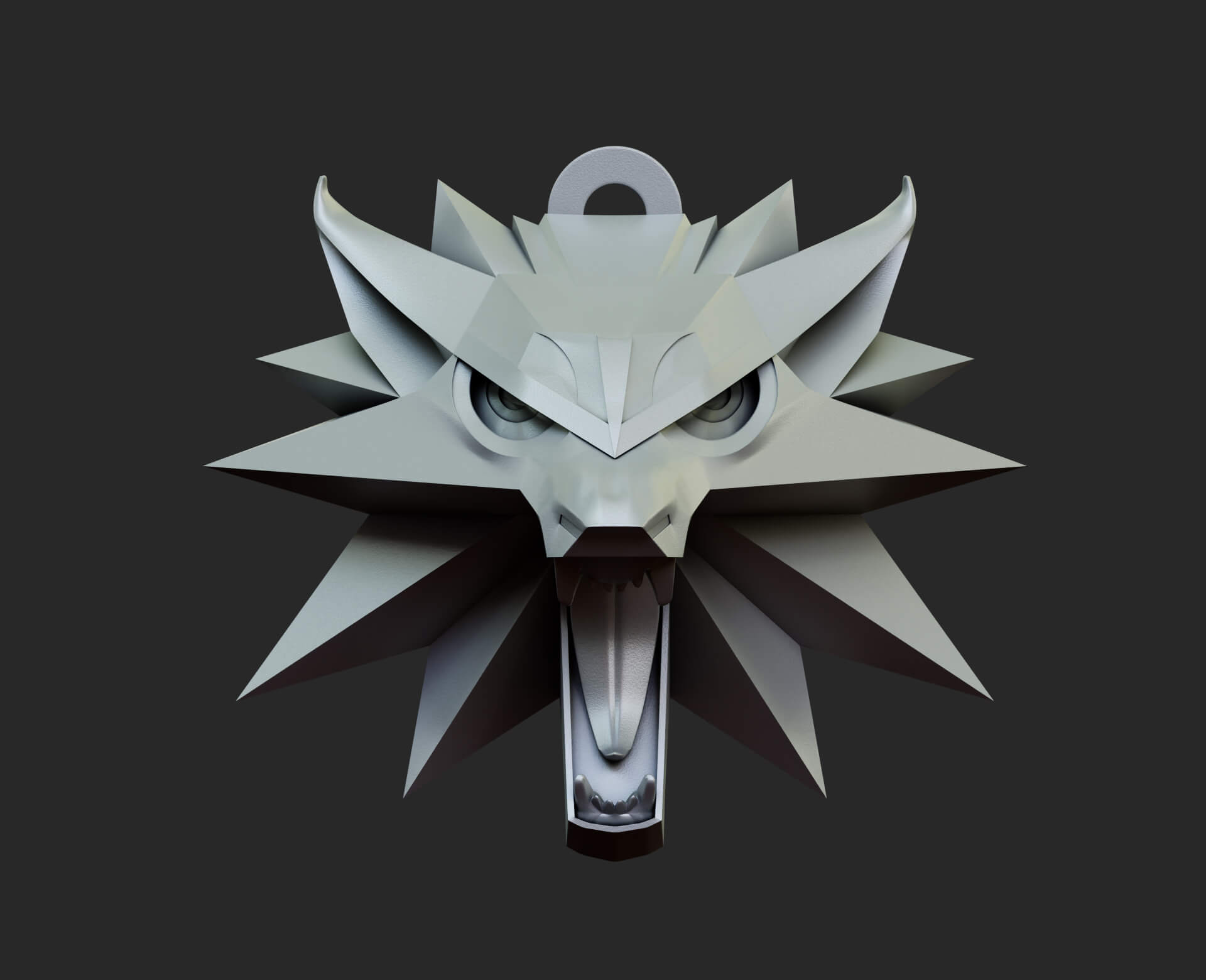 Witcher Wolf Necklace - 3D Print Model by Anfelr