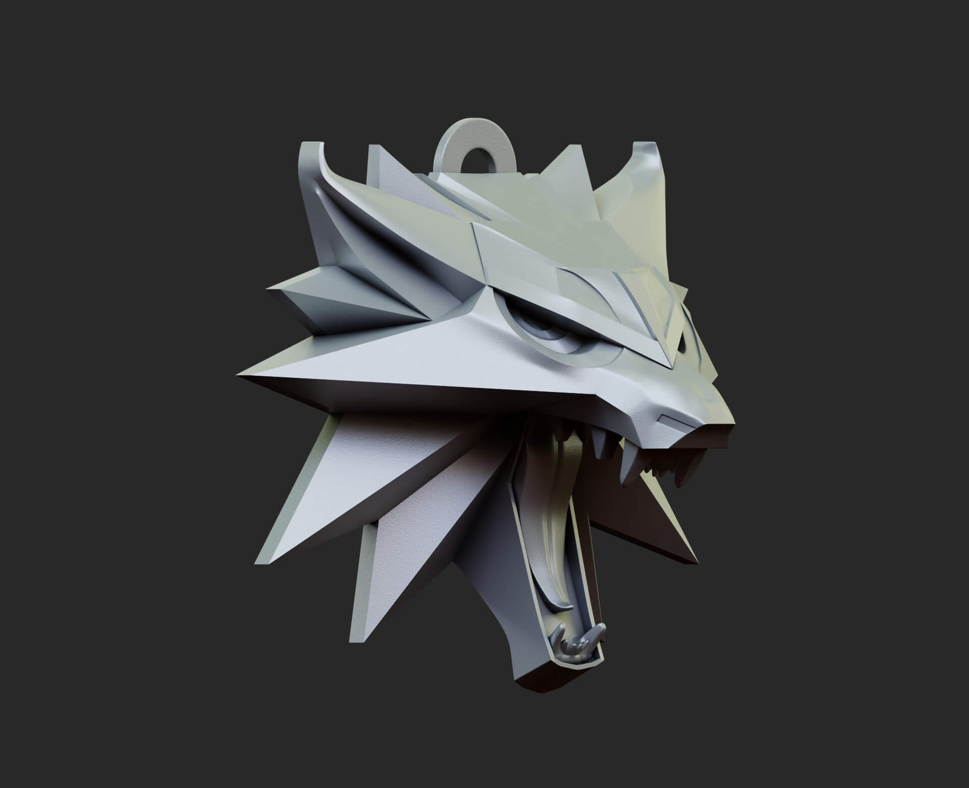 Witcher Wolf Necklace - 3D Print Model by Anfelr