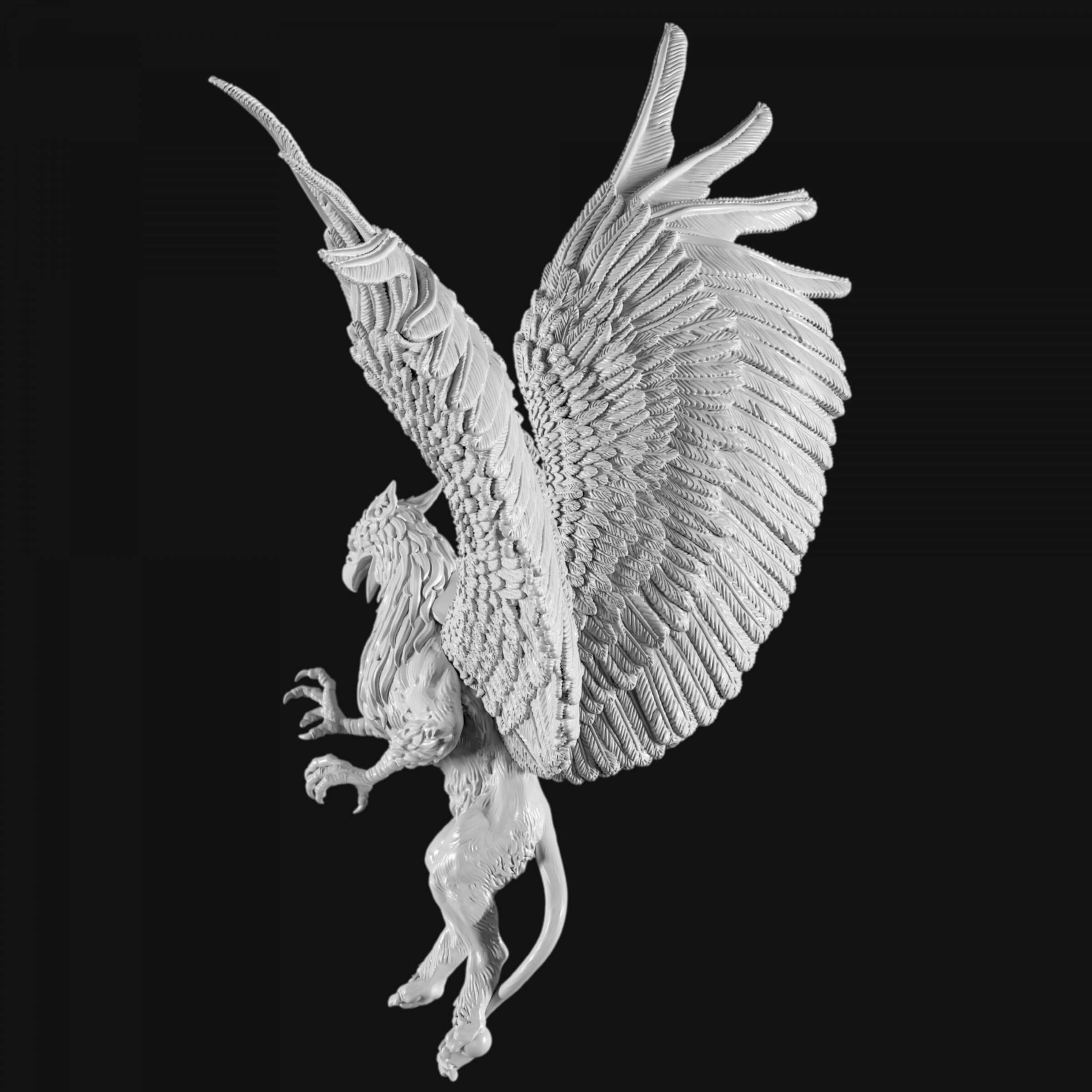 Gryphon Mythological Creature Figurine - 3D Model by AniFigs