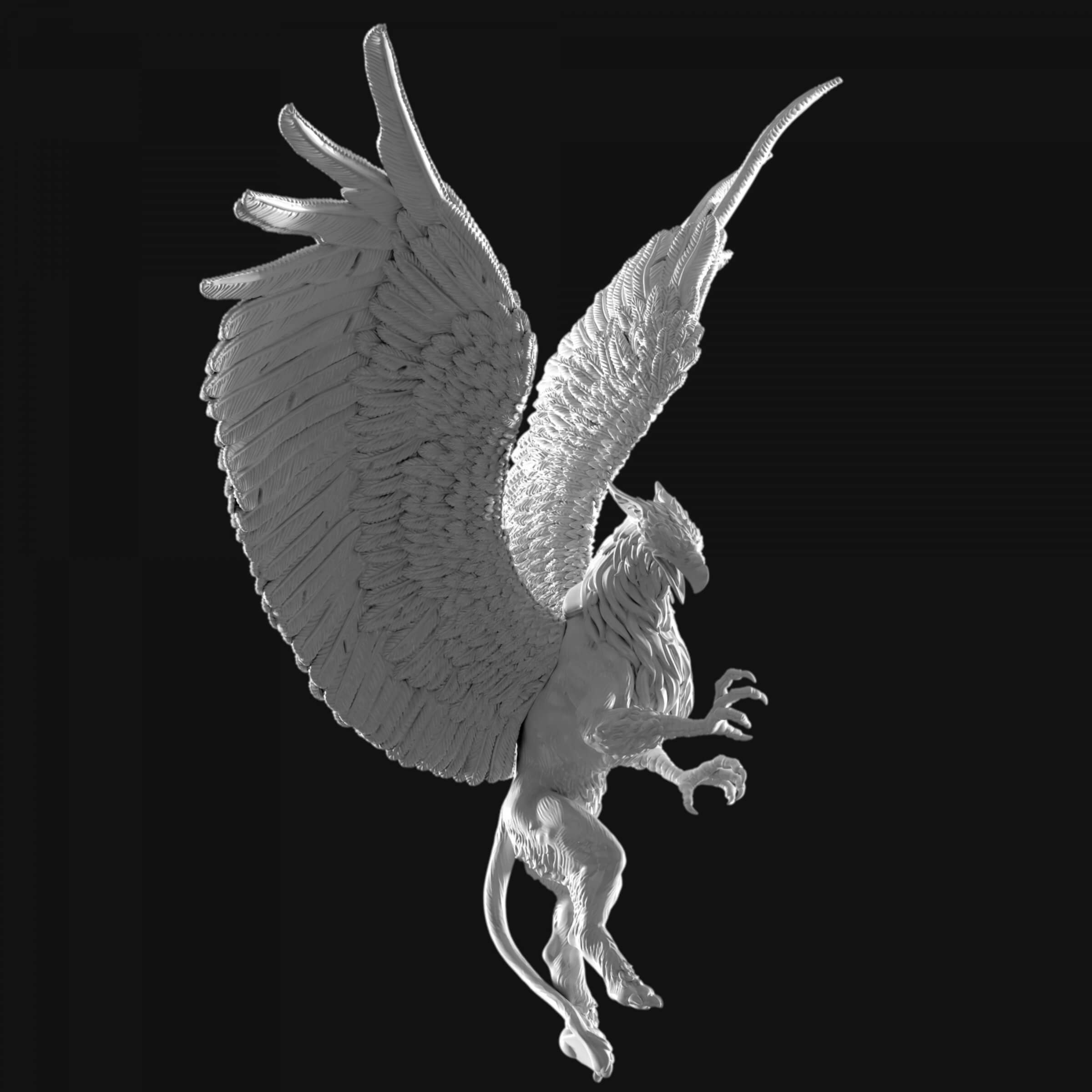 Gryphon Mythological Creature Figurine - 3D Model by AniFigs