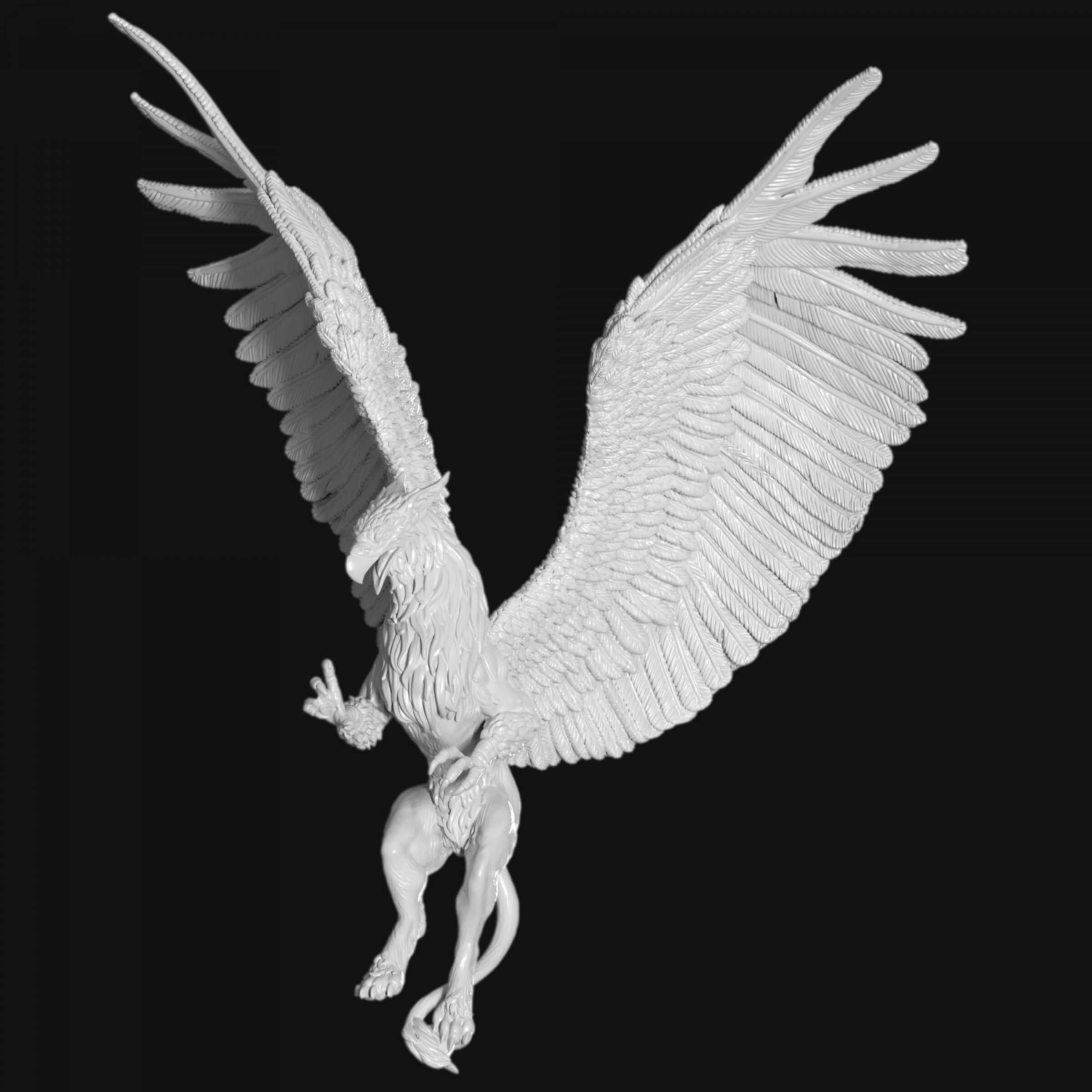 Gryphon Mythological Creature Figurine - 3D Model by AniFigs