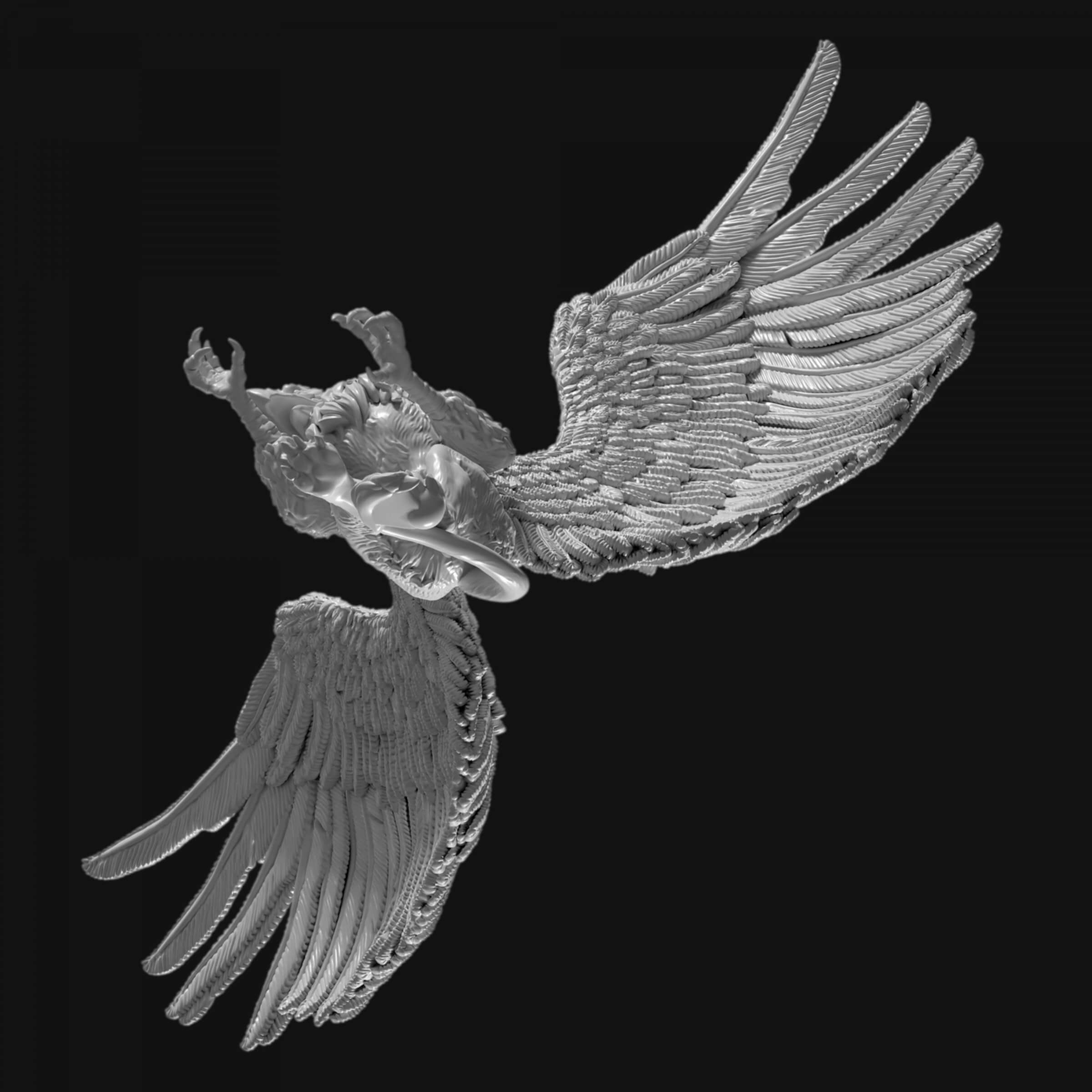 Gryphon Mythological Creature Figurine - 3D Model by AniFigs