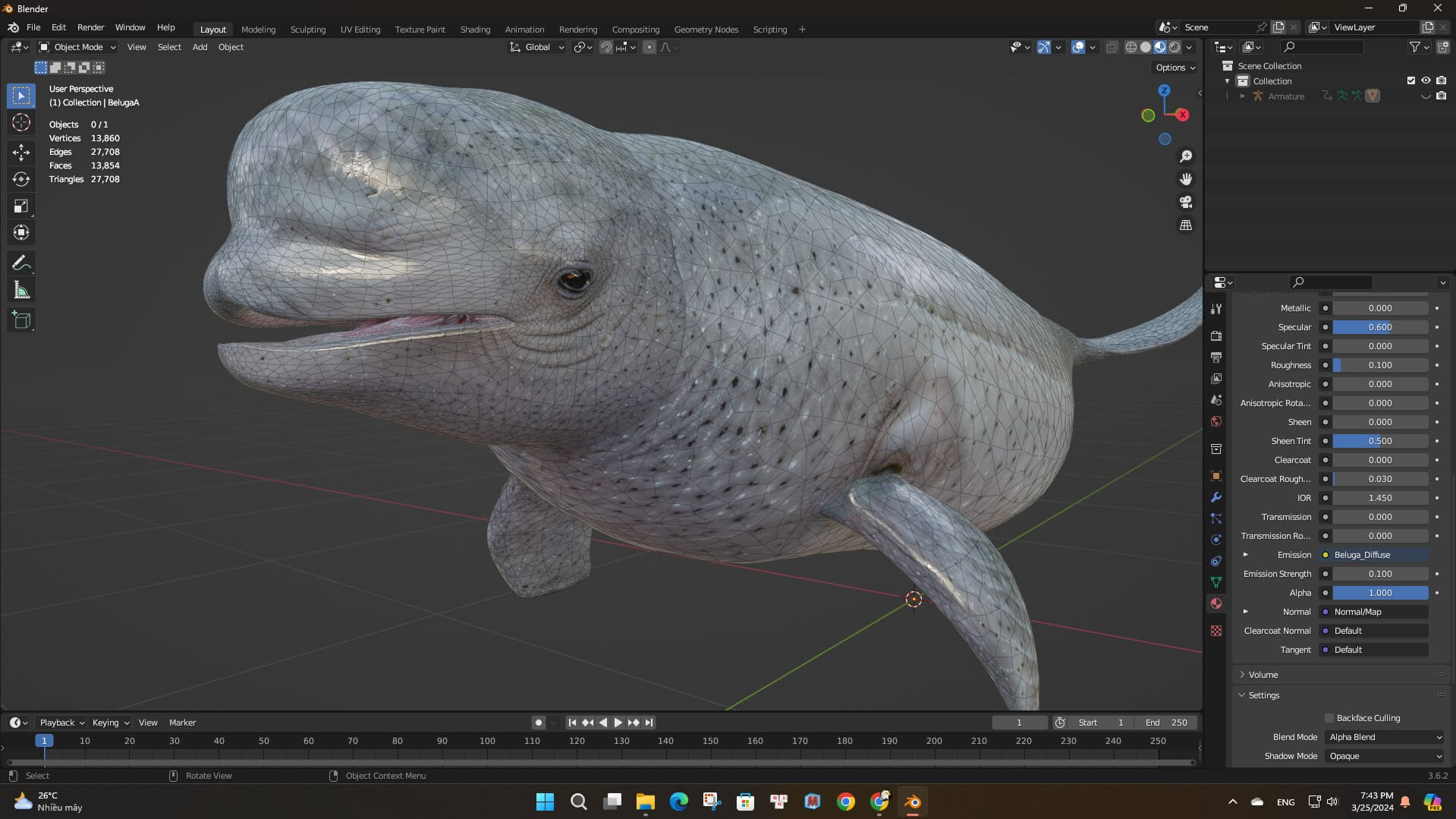 Beluga-Animated 3D Model by Animated3d