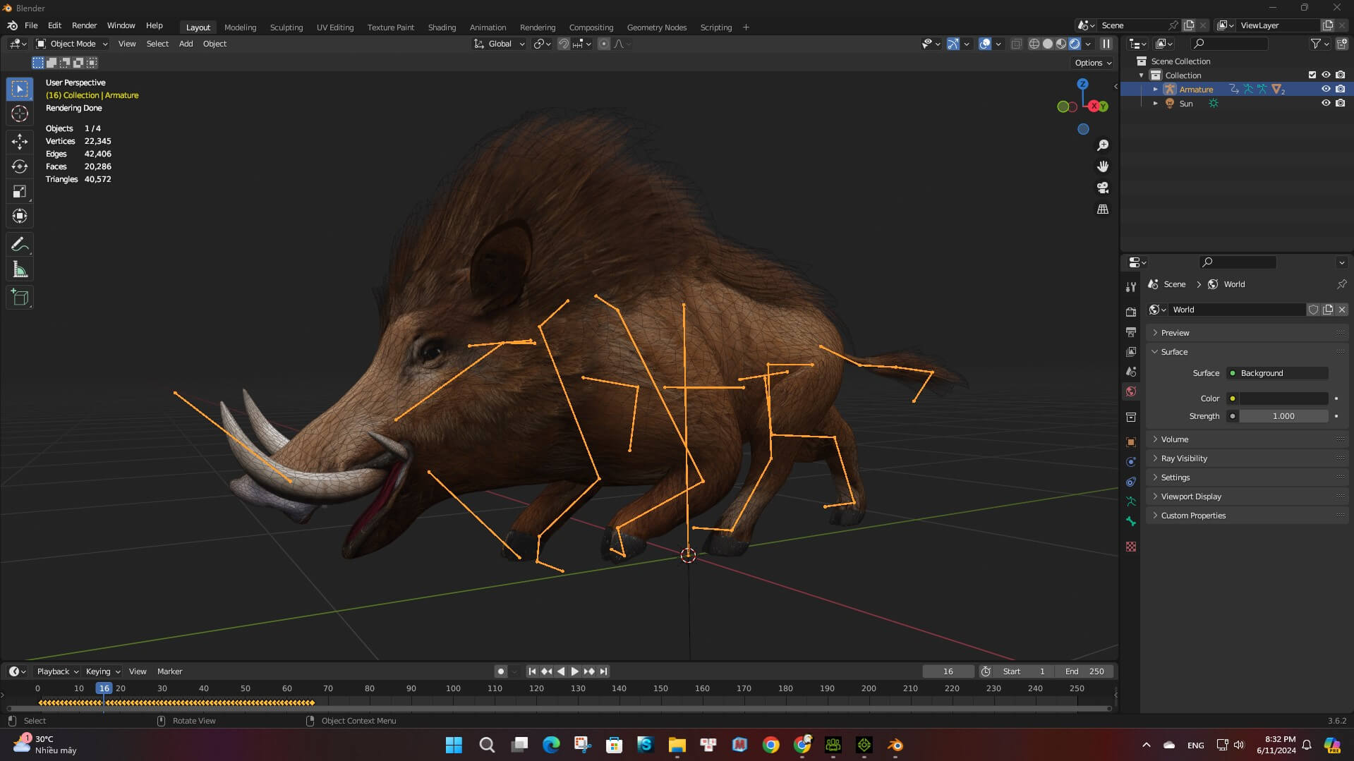 Boar-A1-Animated 3D Model by Animated3d