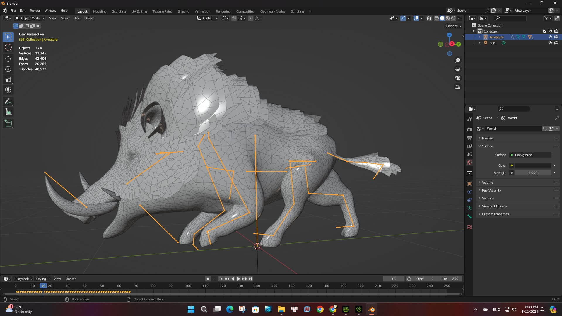 Boar-A1-Animated 3D Model by Animated3d