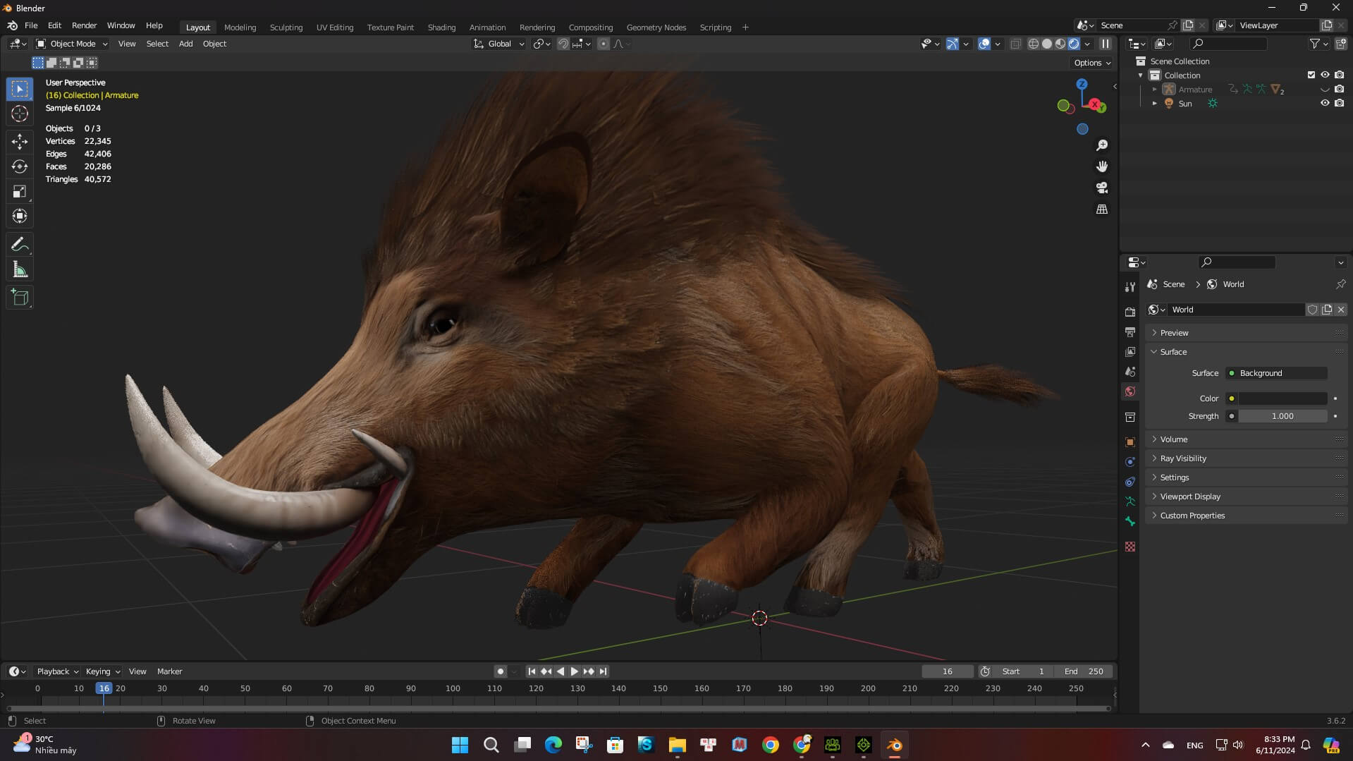 Boar-A1-Animated 3D Model by Animated3d