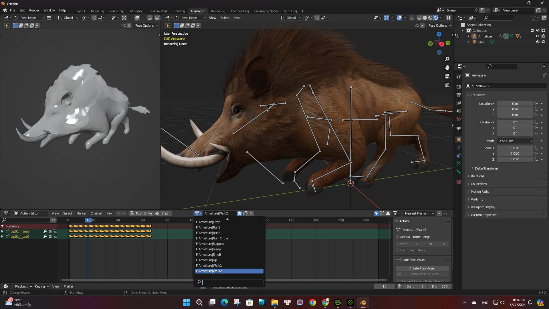 Boar-A1-Animated 3D Model by Animated3d
